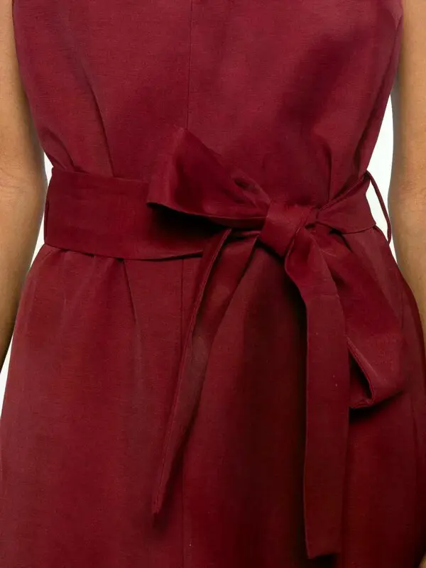 P.a.r.o.s.h Belted V-neck A-line Midi Dress