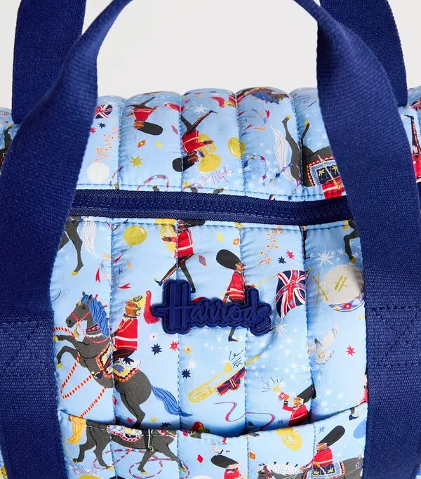 Harrods Quilted Duffle Bag With Trooping The Colour Print
