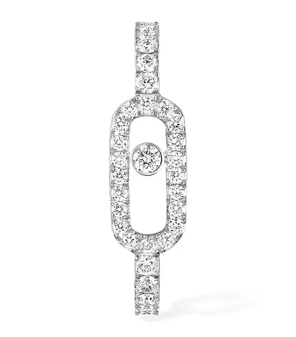 Messika Move Uno White Gold And Diamond Pavé Single Earring - Silver