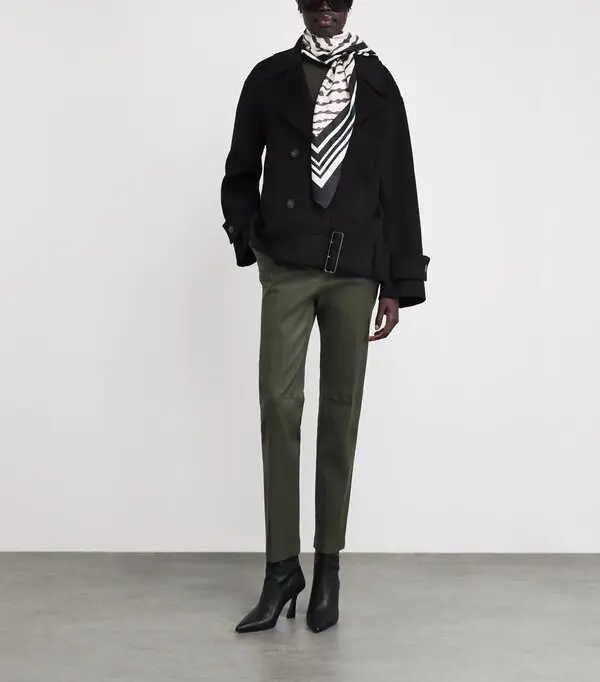 JOSEPH Coleman Leather Trousers - Green