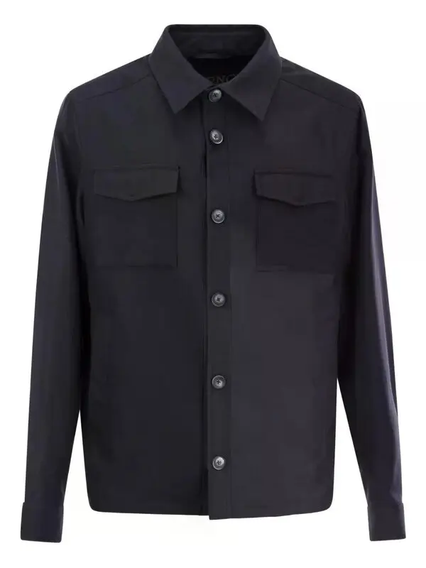 Herno Button-fastening Shirt Jacket With Flap Pockets