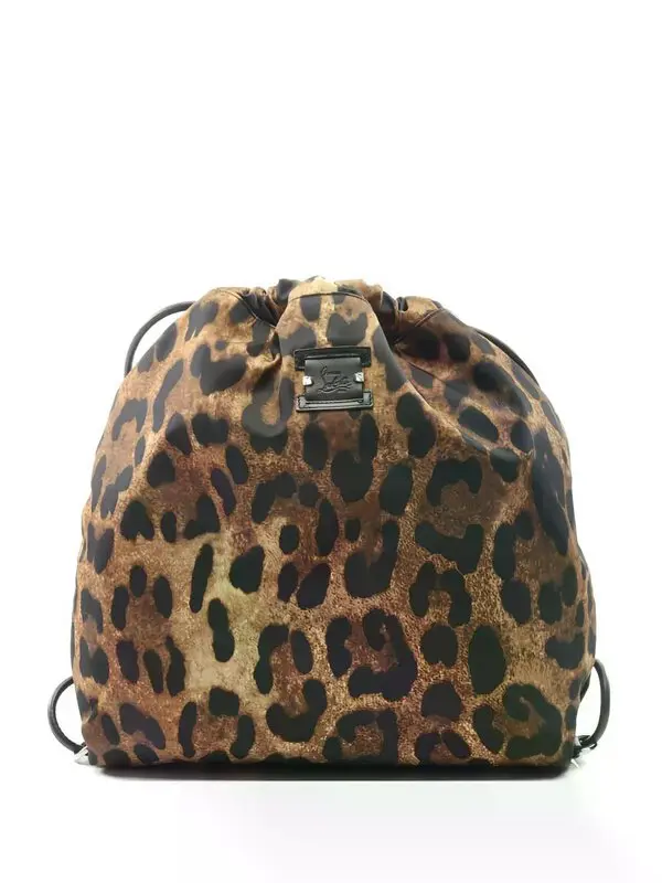 CHRISTIAN LOUBOUTIN Leopard Print Drawstring Backpack