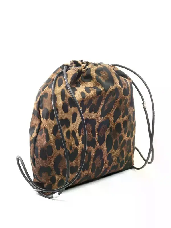 CHRISTIAN LOUBOUTIN Leopard Print Drawstring Backpack