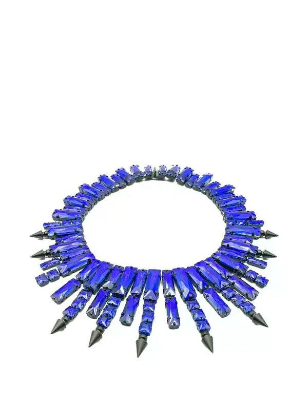 JENNIFER GIBSON JEWELLERY Statement Glass Spike Collar - Blue