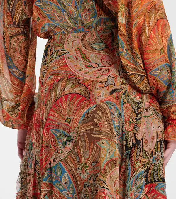 Etro Printed Silk Maxi Skirt