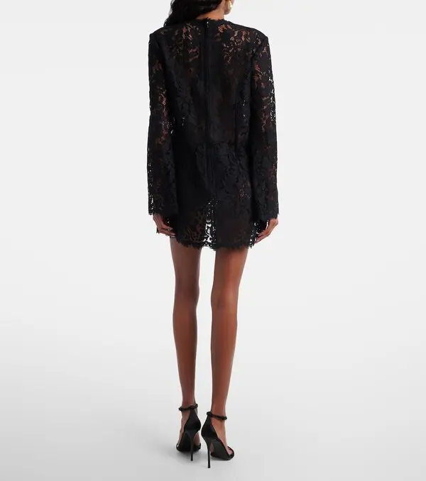 Dolce & Gabbana Floral-appliqué Lace Minidress