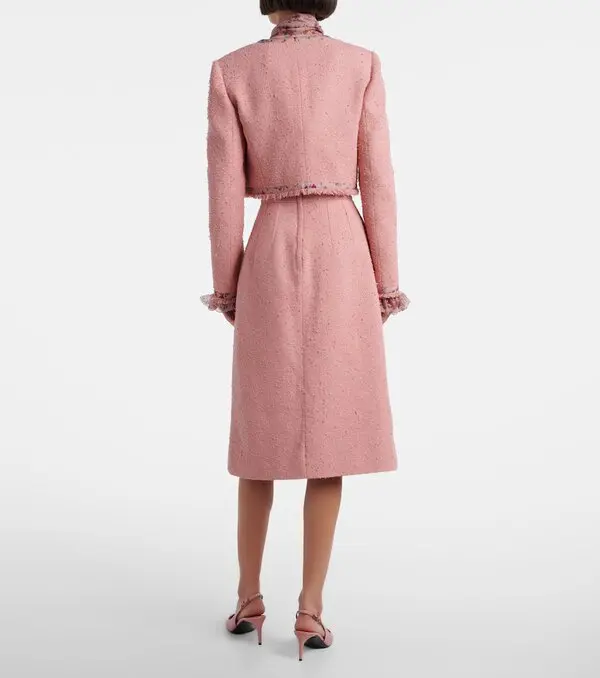 Dolce & Gabbana Cotton-blend Tweed Midi Skirt