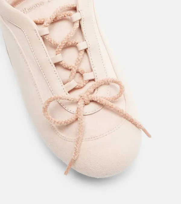 Simone Rocha Cutout Suede-trimmed Satin Sneakers