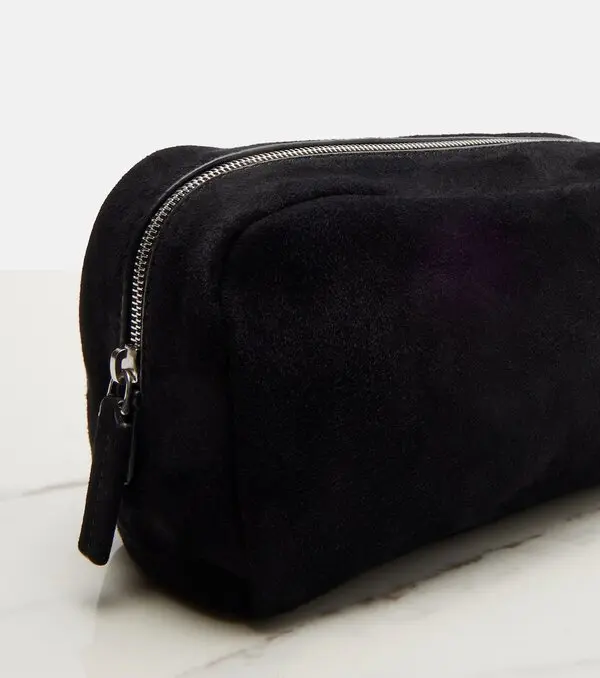 THE ROW Astra Small Suede Pouch - Black