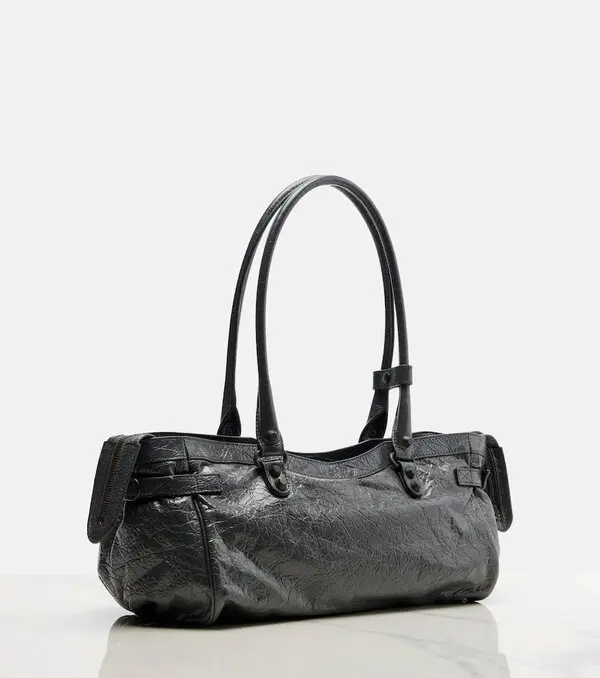 Balenciaga Le City East-west Leather Shoulder Bag - Grey