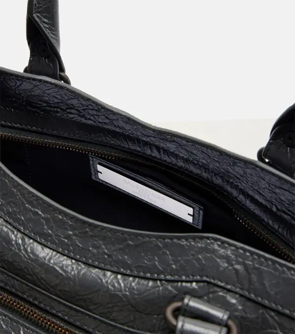 Balenciaga Le City East-west Leather Shoulder Bag - Grey