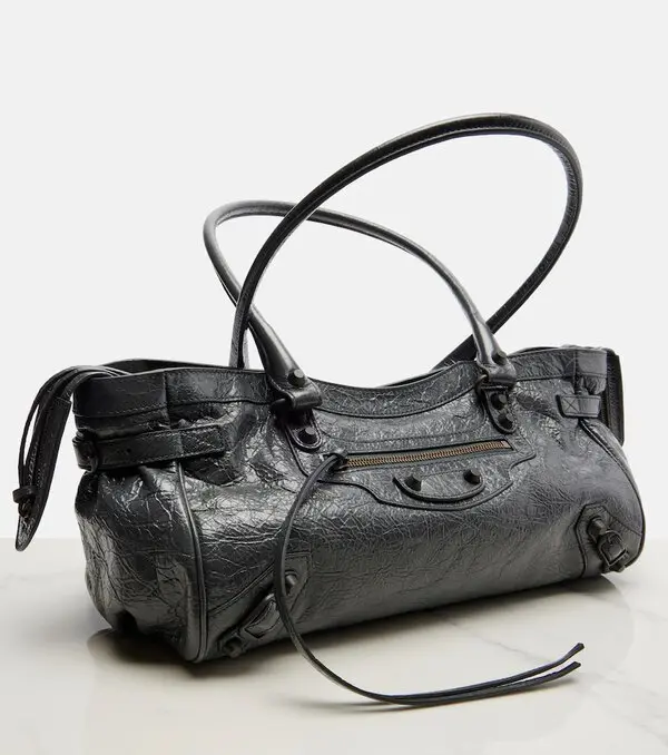 Balenciaga Le City East-west Leather Shoulder Bag - Grey