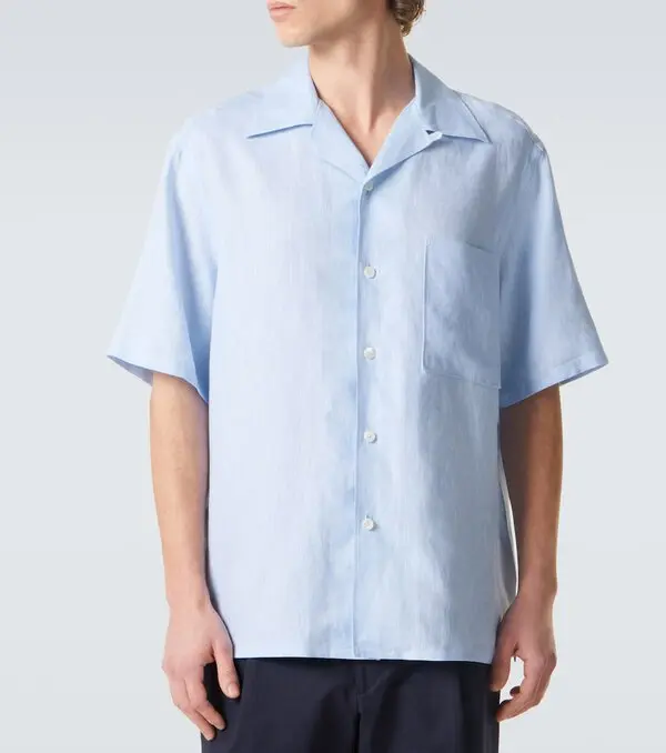 Zegna Linen Bowling Shirt