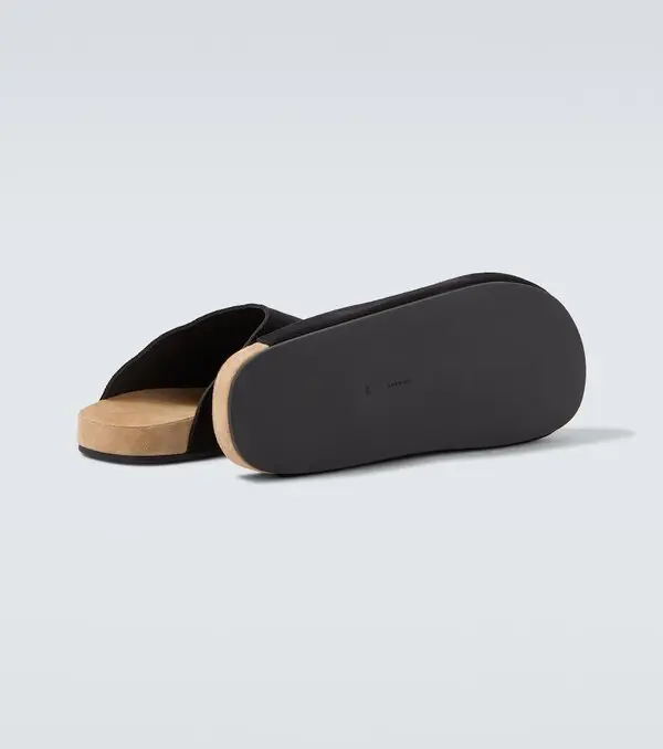 THE ROW Lucca Suede Slip-on Shoes - Black