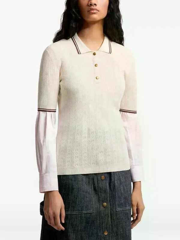 Moncler Striped Trim Polo Shirt