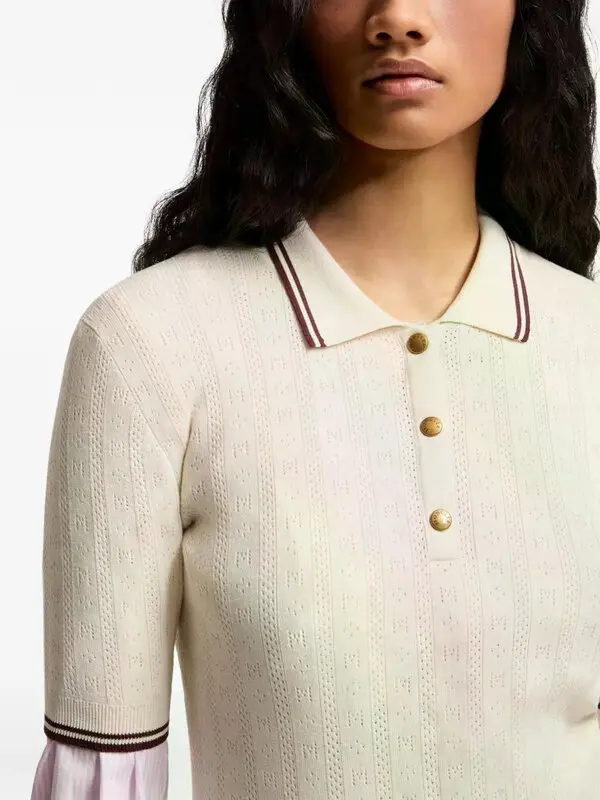 Moncler Striped Trim Polo Shirt