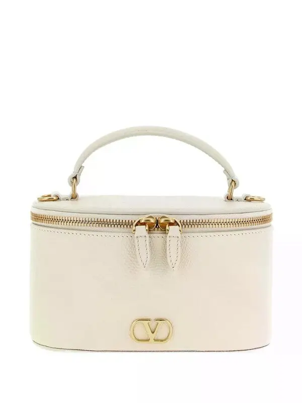 Valentino Garavani Vlogo Grain-leather Mini Vanity Bag - Neutrals