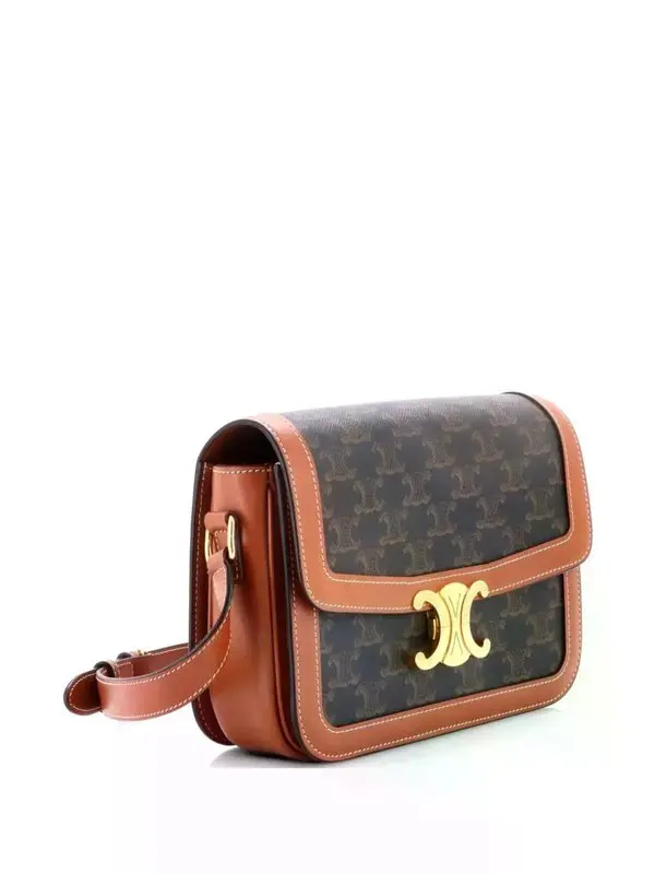 Celine Triomphe Coated Canvas Shoulder Bag - Brown