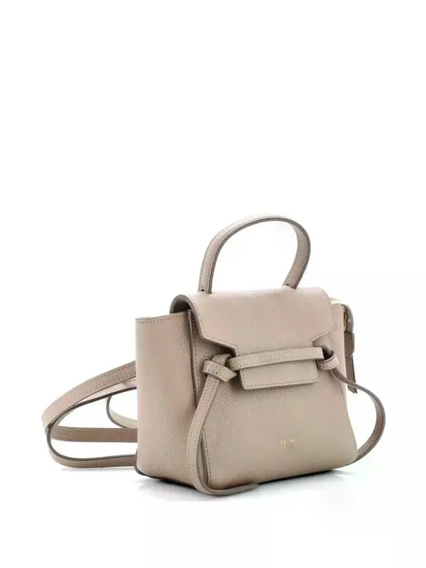 Celine Textured Leather Pico Belt Bag - Neutrals