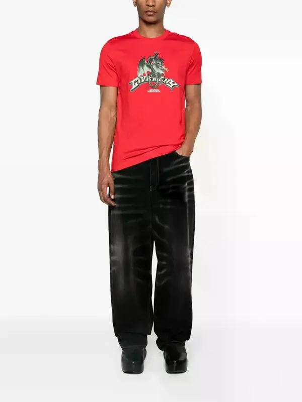 Givenchy Dragon-print Cotton T-shirt - Red