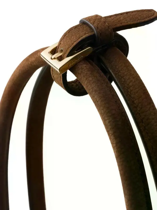Prada Bonnie Large Nubuck Leather Handbag - Brown