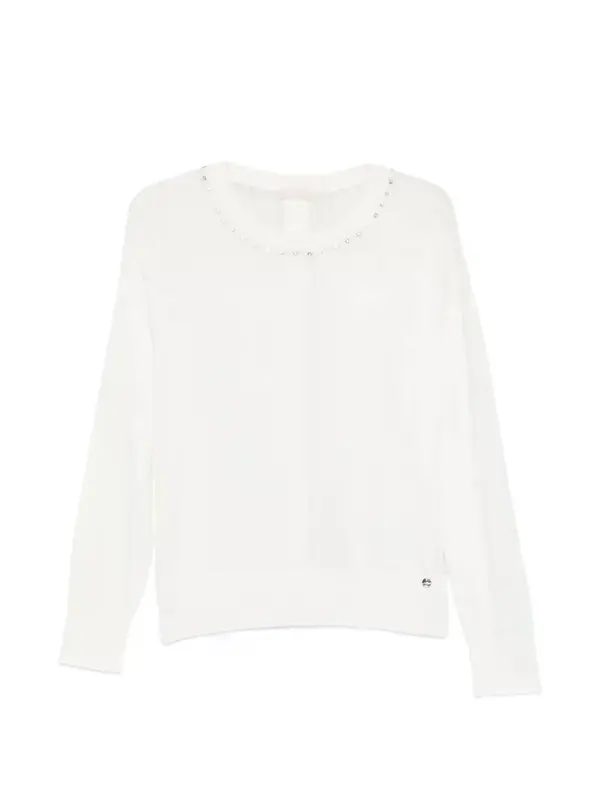 Liu Jo Embellished Round Neck Pullover - White