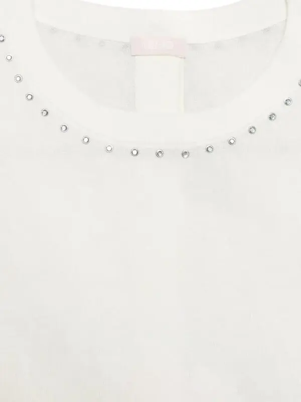 Liu Jo Embellished Round Neck Pullover - White