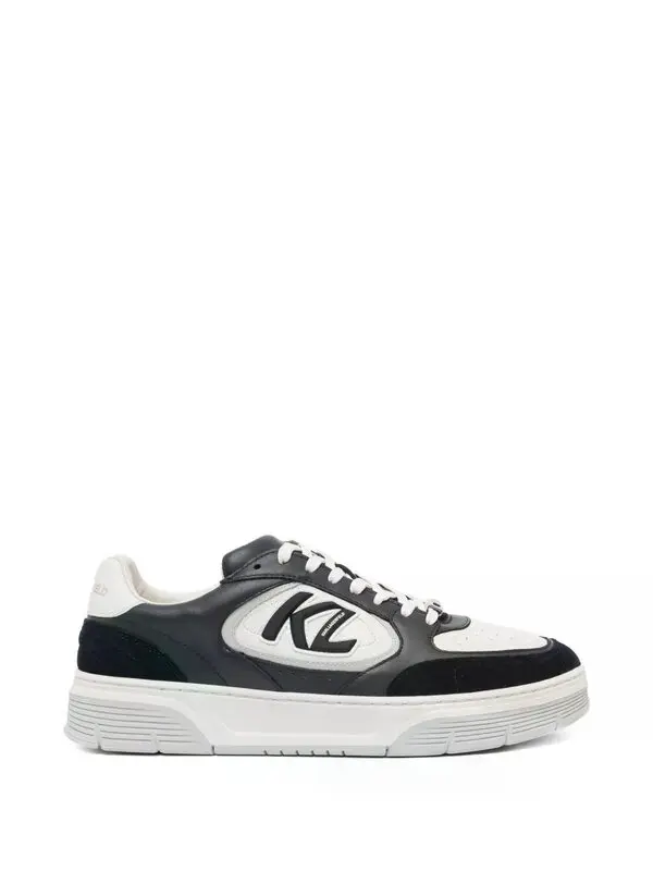Karl Lagerfeld Kourtney Lace-up Paneled Leather And Suede Sneakers - Blue