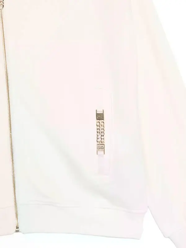 Liu Jo Zip-up Milano Stitch Sweater With Chain Detail