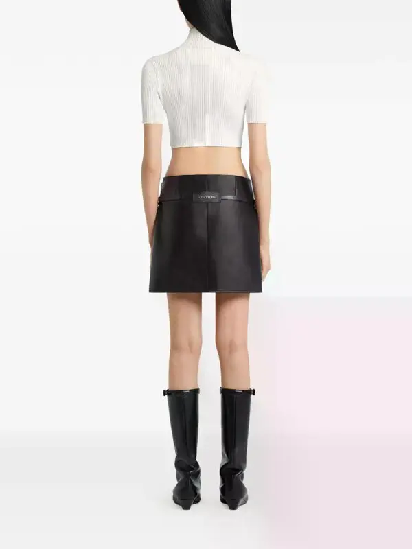 COURREGES Cropped Ribbed Knit Sweater