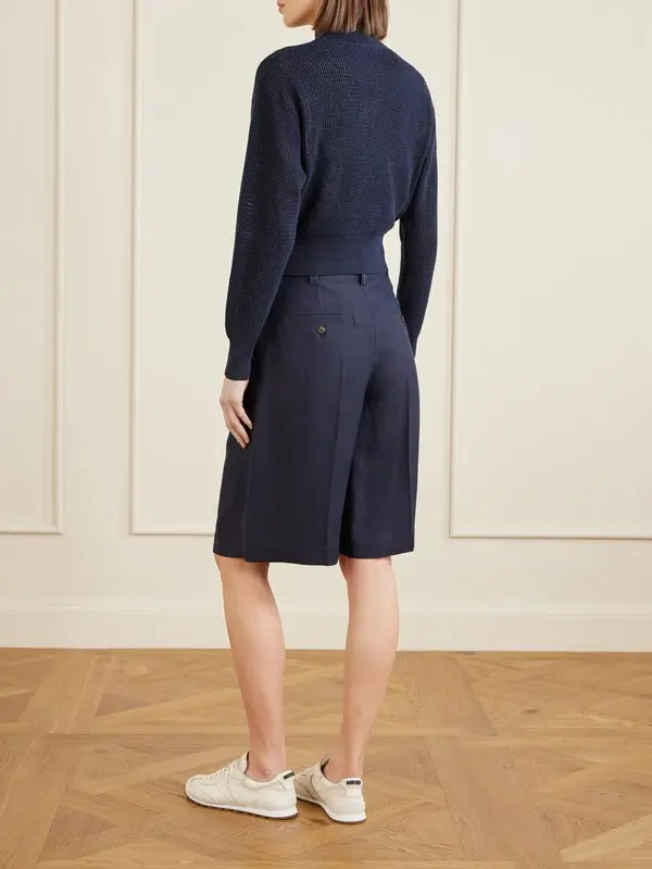 Brunello Cucinelli Embellished Cotton-blend Zip-up Cardigan