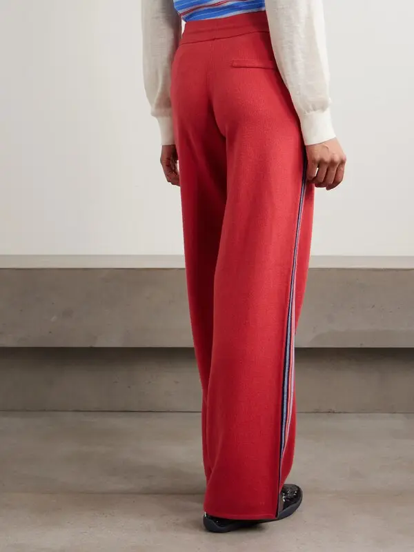 Guest In Residence Striped Cotton-blend Track Pants - Red