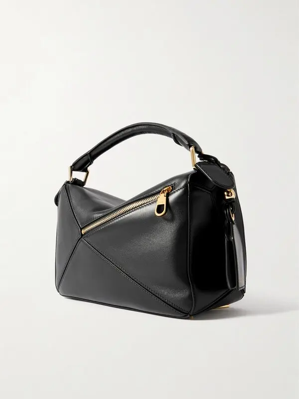 Loewe Featherlight Puzzle Small Textured-leather Shoulder Bag - Black