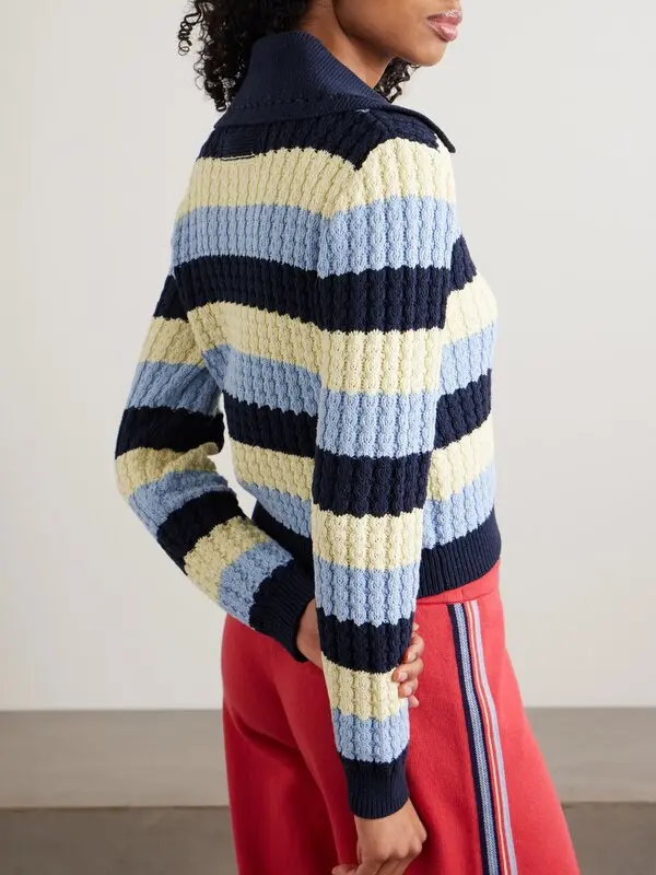 Guest In Residence Kirby Striped Cable-knit Jacket