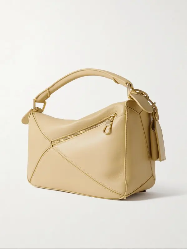 Loewe Featherlight Puzzle Small Textured Leather Shoulder Bag - Neutrals