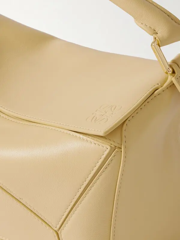 Loewe Featherlight Puzzle Small Textured Leather Shoulder Bag - Neutrals