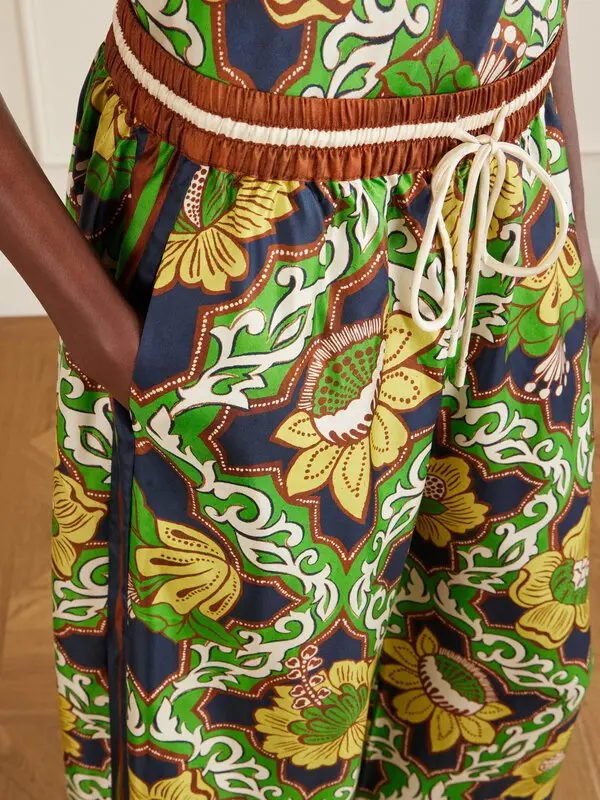 ALEMAIS Liana Printed Silk-twill Wide-leg Trousers - Multi