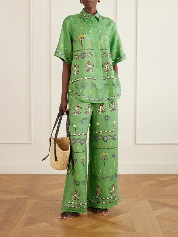 ALEMAIS Sun Dancer Printed Linen Shirt - Multi