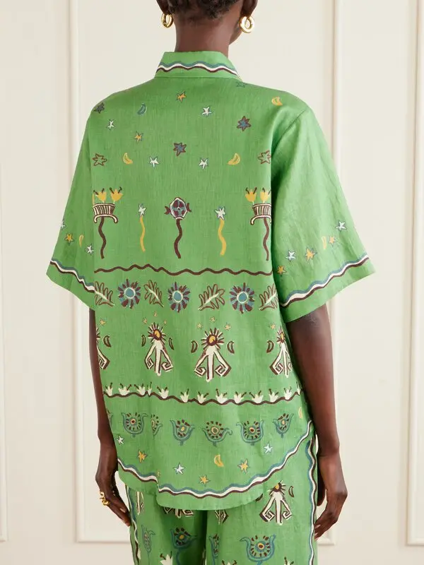 ALEMAIS Sun Dancer Printed Linen Shirt - Multi