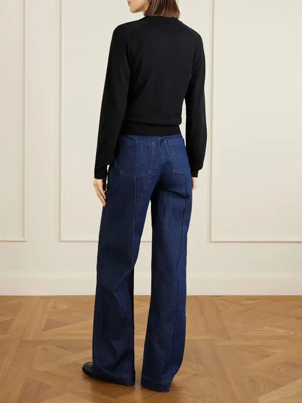 AMI Paris Embroidered Wool Cardigan