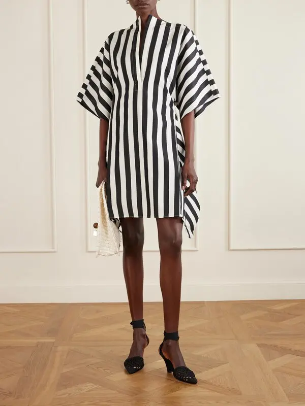 Jacquemus Moisson Oversized Striped Cotton And Silk-blend Midi Dress - Multi