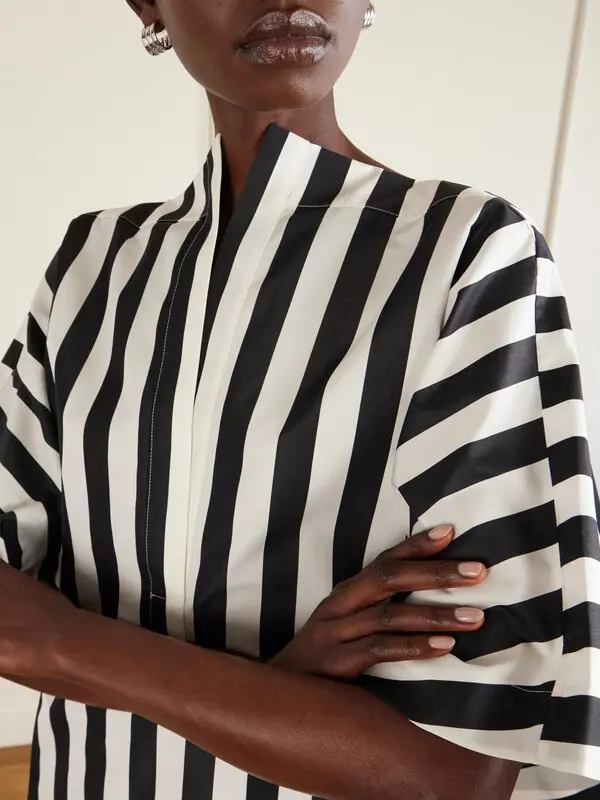 Jacquemus Moisson Oversized Striped Cotton And Silk-blend Midi Dress - Multi
