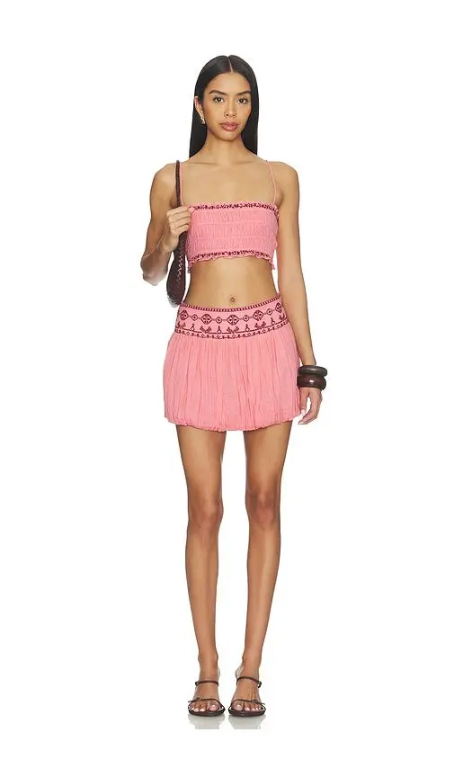 Rococo Sand Smocked Bandeau Top - Pink