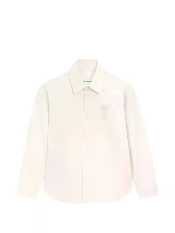 AMI Paris Cotton Twill Shirt With De Coeur Patch