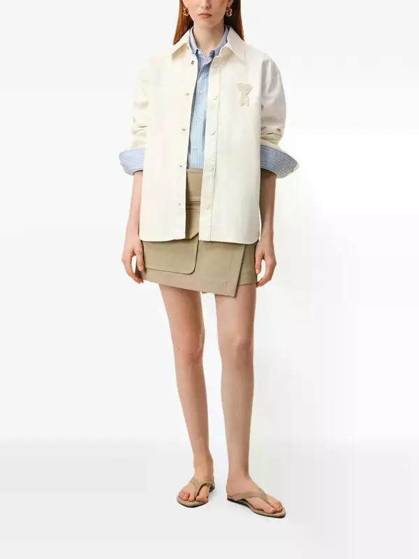 AMI Paris Cotton Twill Shirt With De Coeur Patch