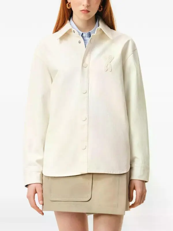 AMI Paris Cotton Twill Shirt With De Coeur Patch