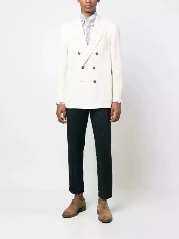 Brunello Cucinelli Double-breasted Linen Blazer