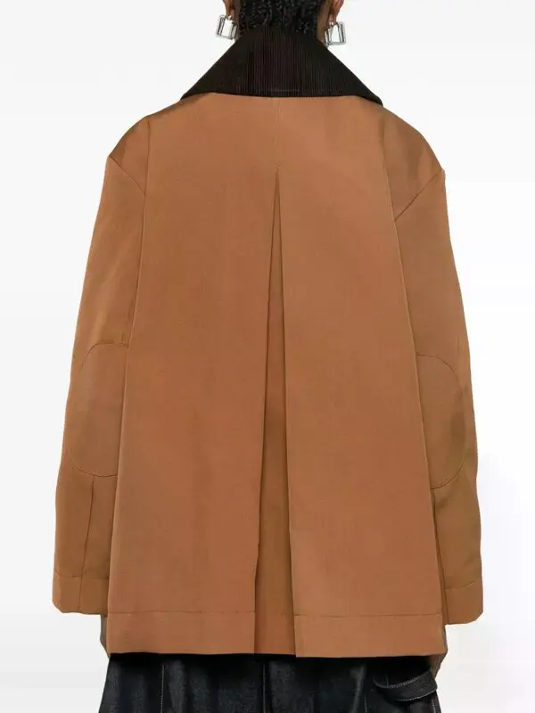 GANNI Corduroy-collar Pocket Jacket - Brown