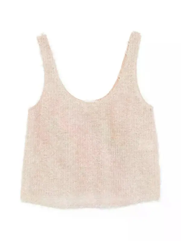 ALYSI Textured Round Neck Tank Top