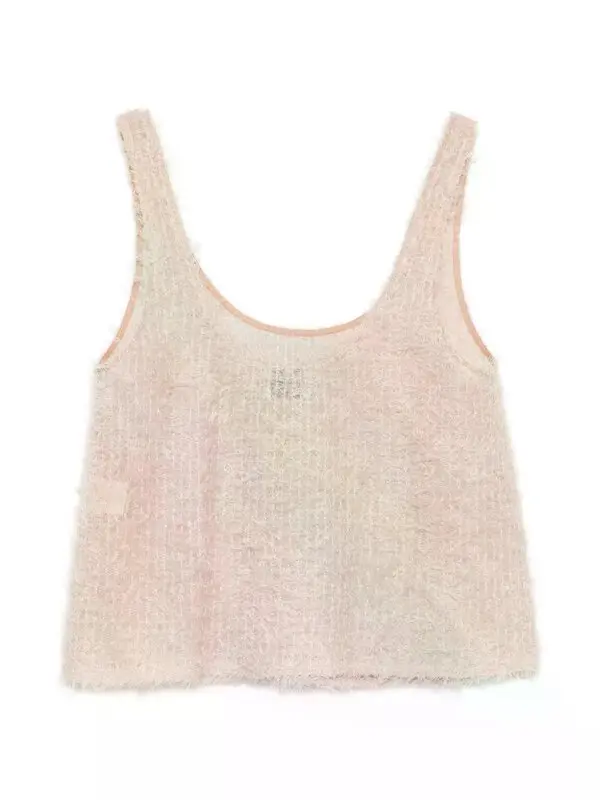 ALYSI Textured Round Neck Tank Top
